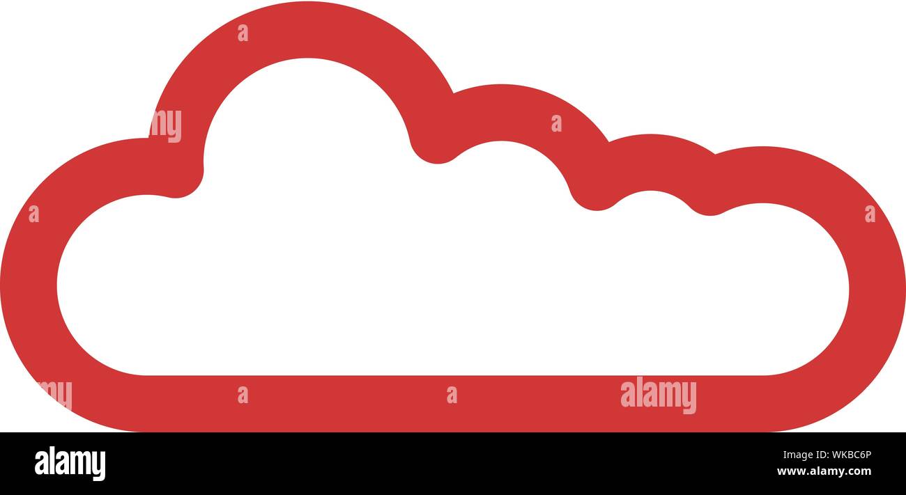 Red cloud icon, outline style Stock Vector Image & Art - Alamy