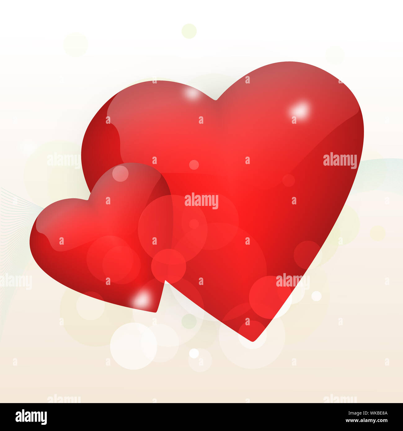 illustration of love hearts on white background Stock Photo - Alamy