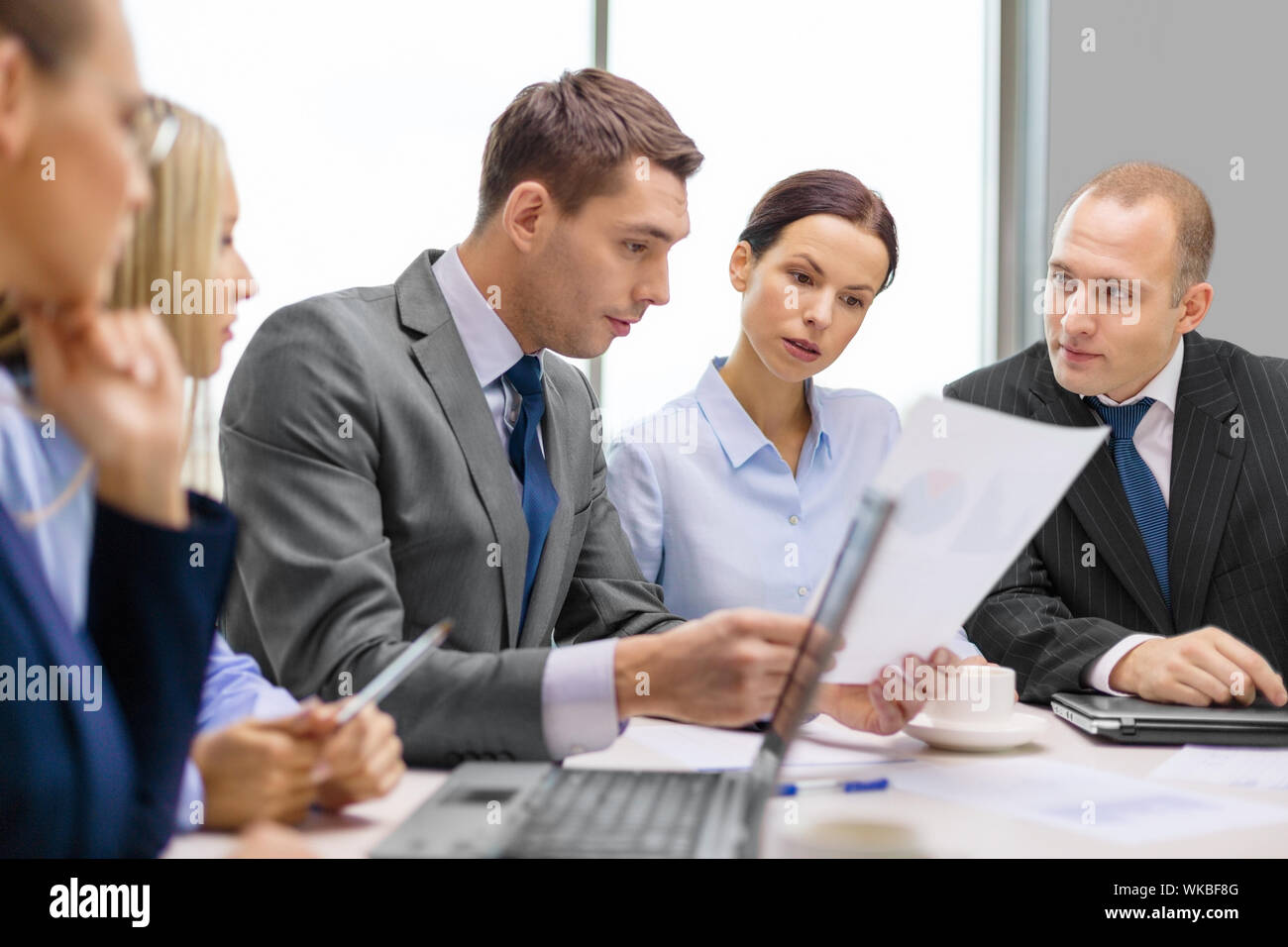 Group office workers having video hi-res stock photography and images ...