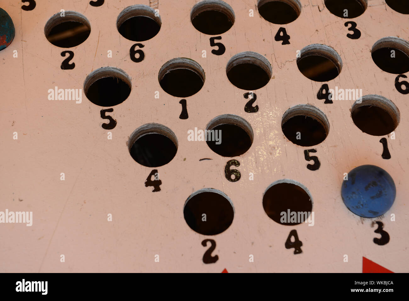 Home made number game at local fair ground attraction Stock Photo - Alamy