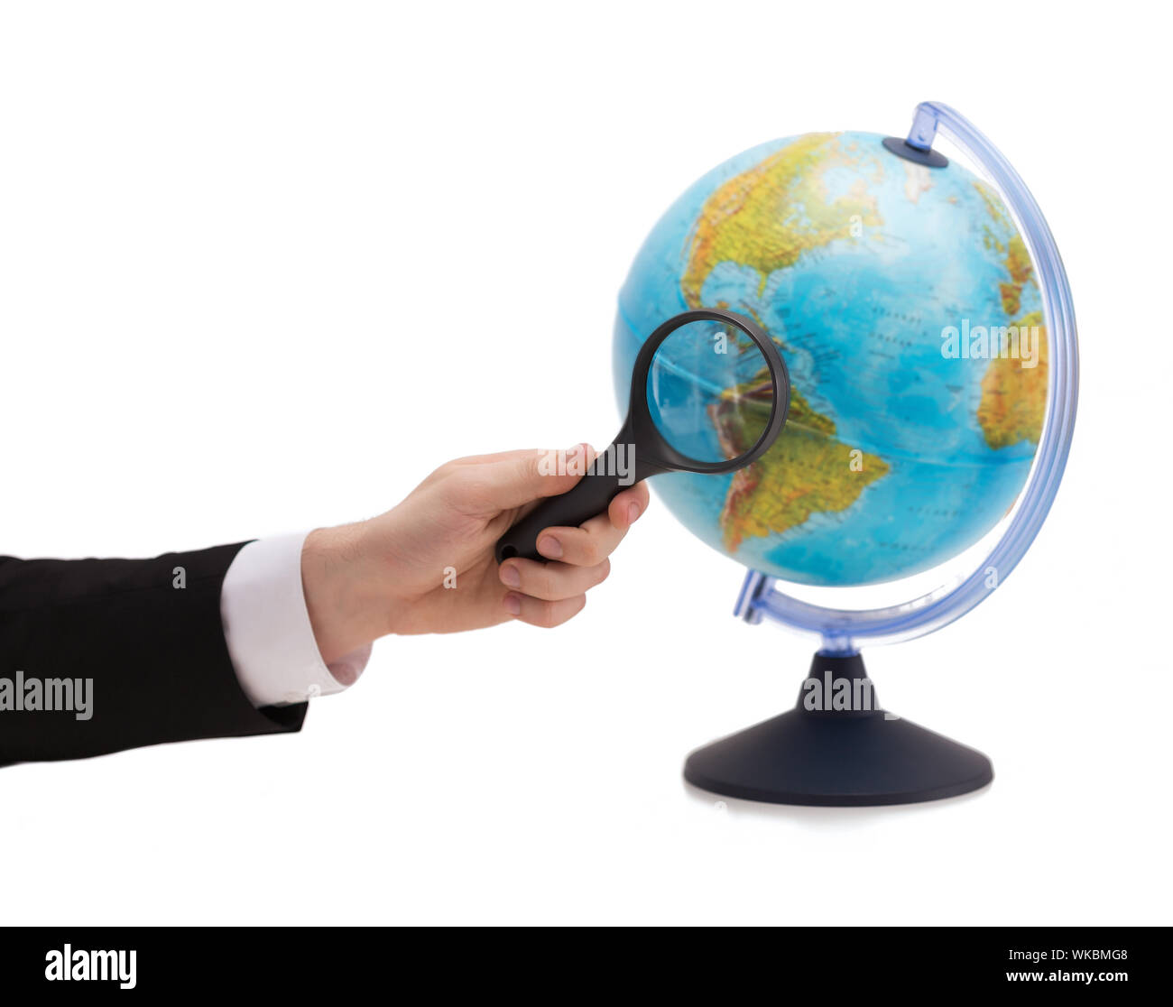 travel, earth, geography and business concept - close up of businessman ...