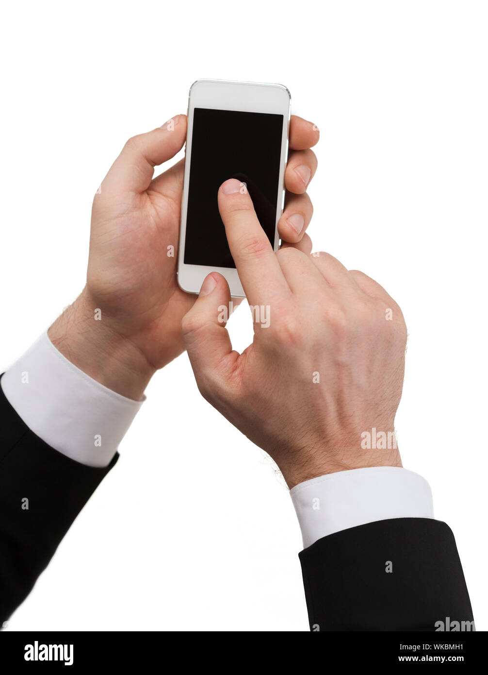 businessman touching screen of smartphone Stock Photo - Alamy