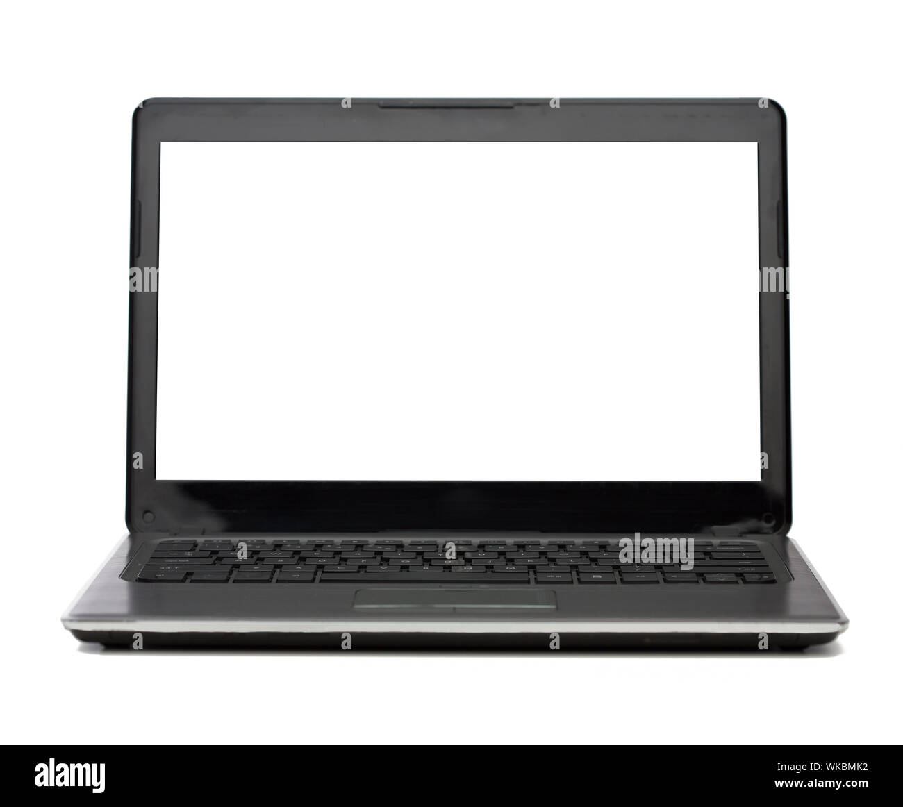 laptop computer with blank white screen Stock Photo - Alamy