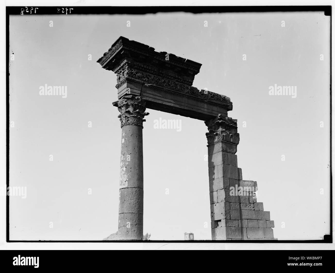 Jebel el-Druze & Hauran. Basra Eski Sham. Beautiful entablature mounted ...
