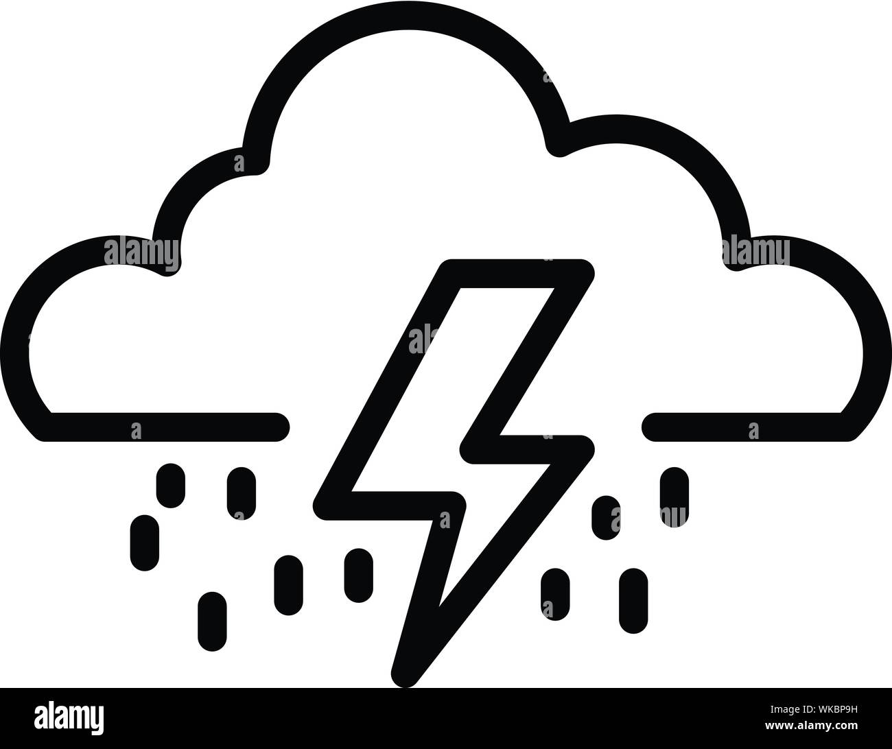 Thunderstorm cloud icon, outline style Stock Vector Image & Art - Alamy