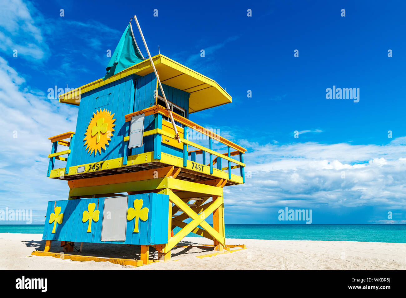 Colorful Lifeguard Tower in South Beach, Miami Beach, Florida, USA ...