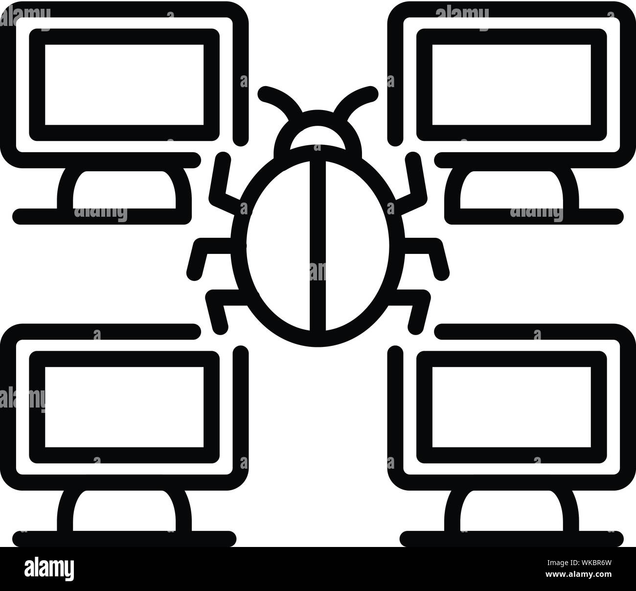 Computer network bug icon, outline style Stock Vector Image & Art - Alamy