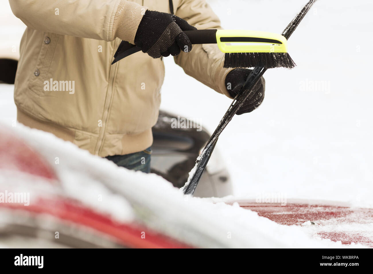 Person Wiping Snow From Car High Resolution Stock Photography and ...