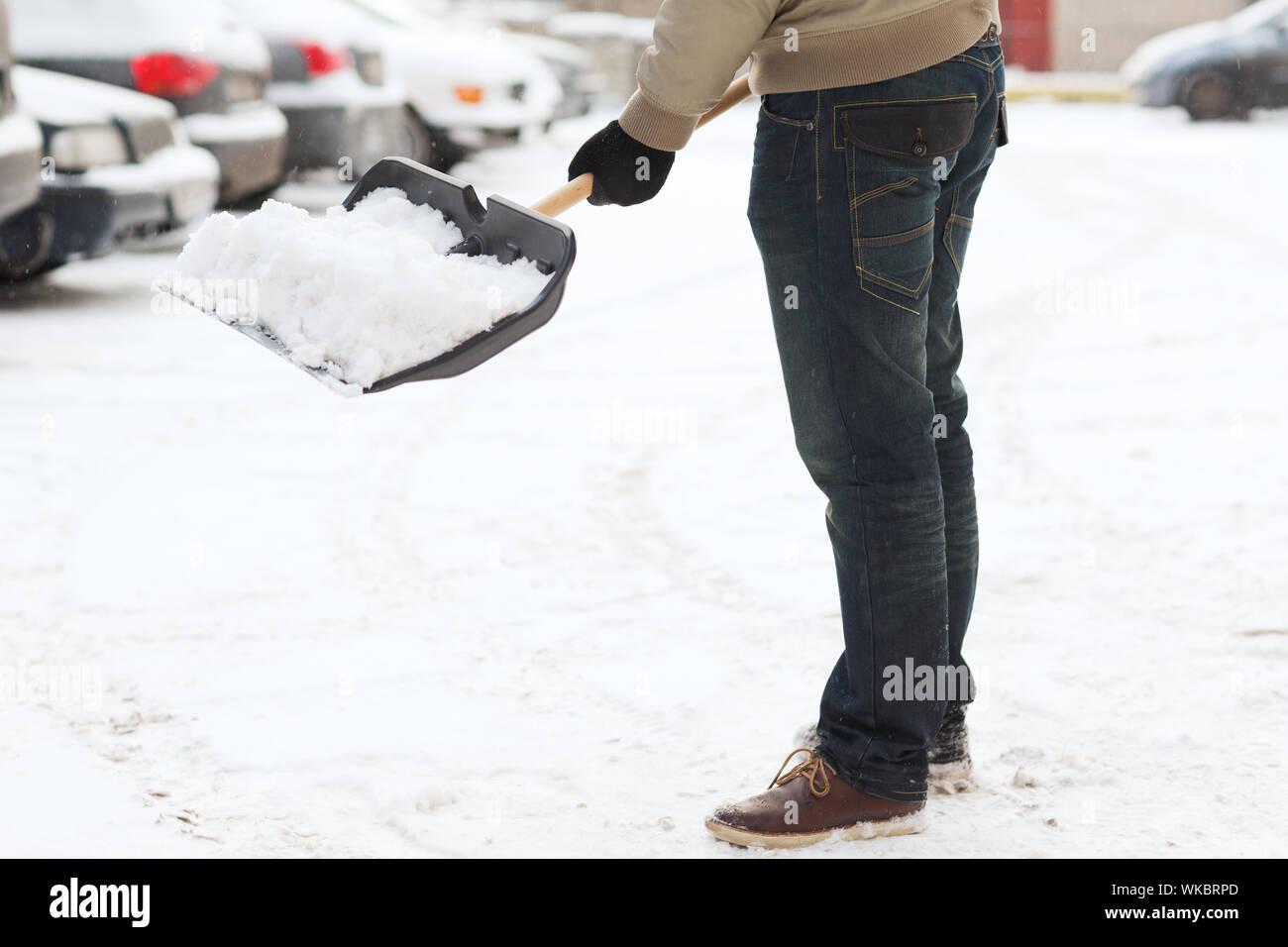 Person shoveling snow ice hi-res stock photography and images - Alamy