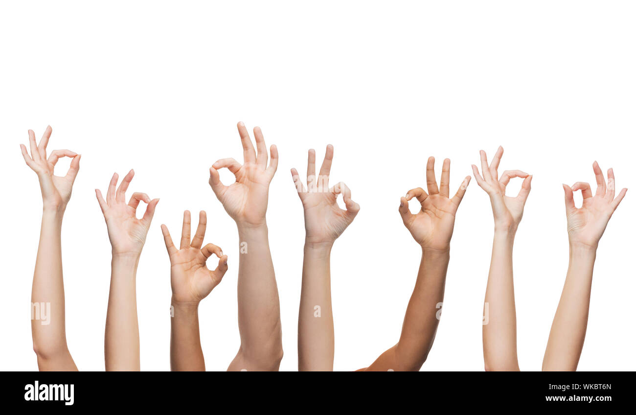 human hands showing ok sign Stock Photo - Alamy