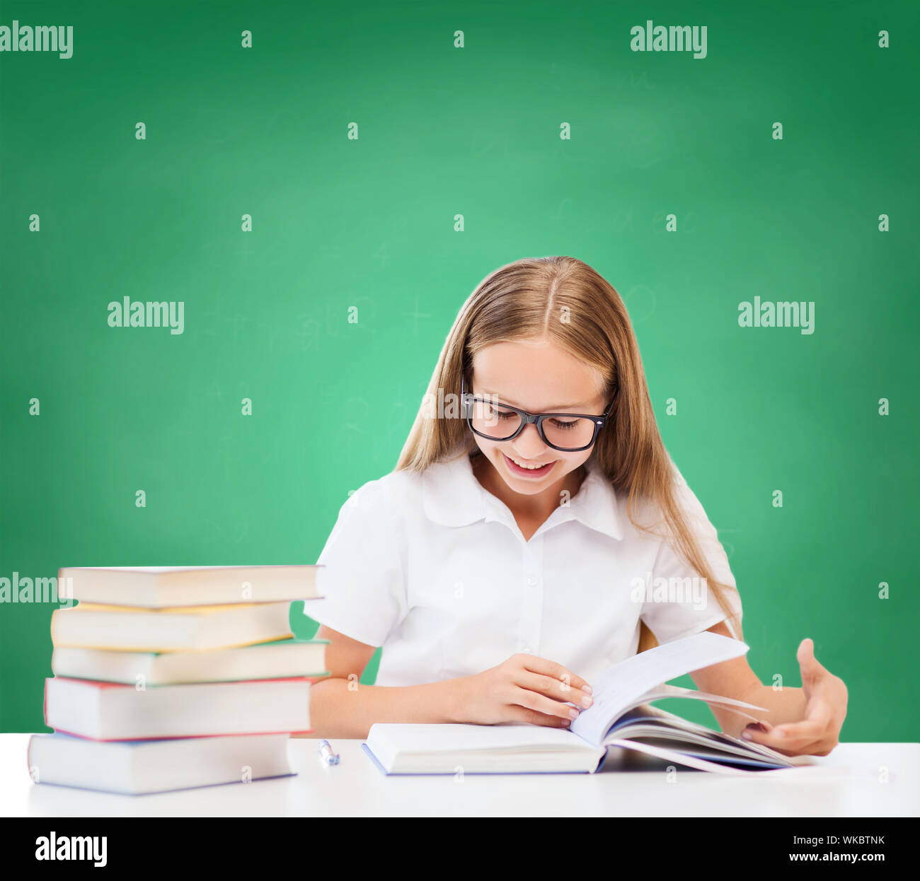 student girl studying at school Stock Photo - Alamy
