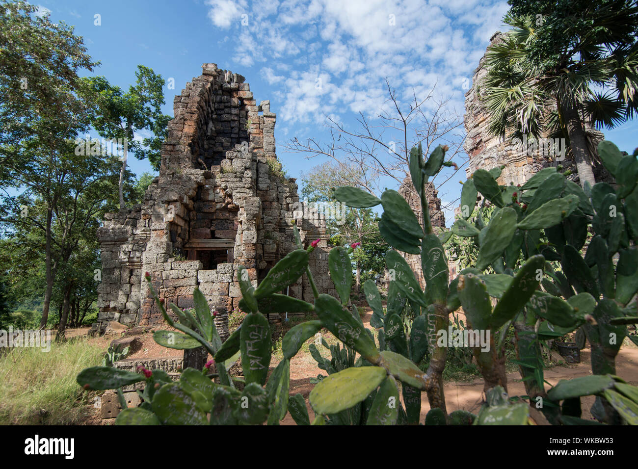 The wat Banan Temple ruins south of the city Battambang in Cambodia ...