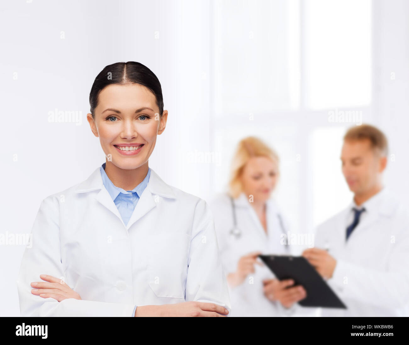 healthcare and medicine concept - smiling female doctor Stock Photo - Alamy