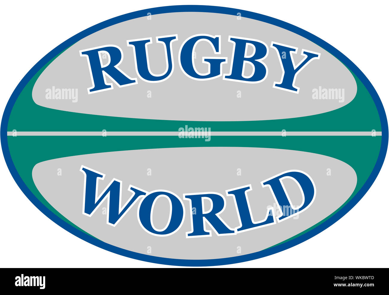 illustration of a rugby ball with words rugby world Stock Photo - Alamy