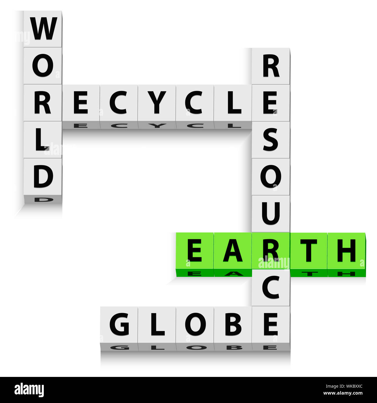 illustration of world recycle o white background Stock Photo - Alamy