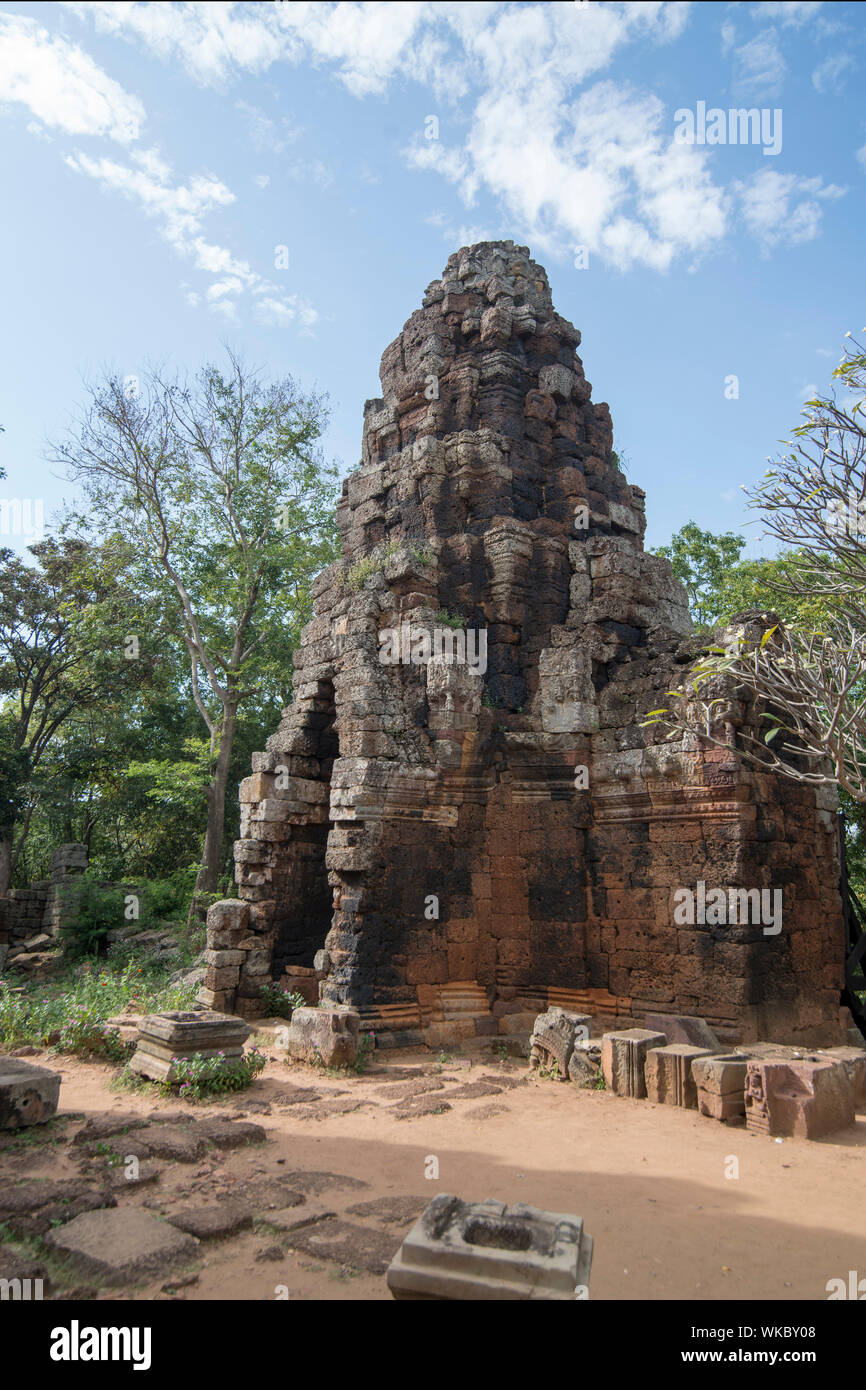 The wat Banan Temple ruins south of the city Battambang in Cambodia ...