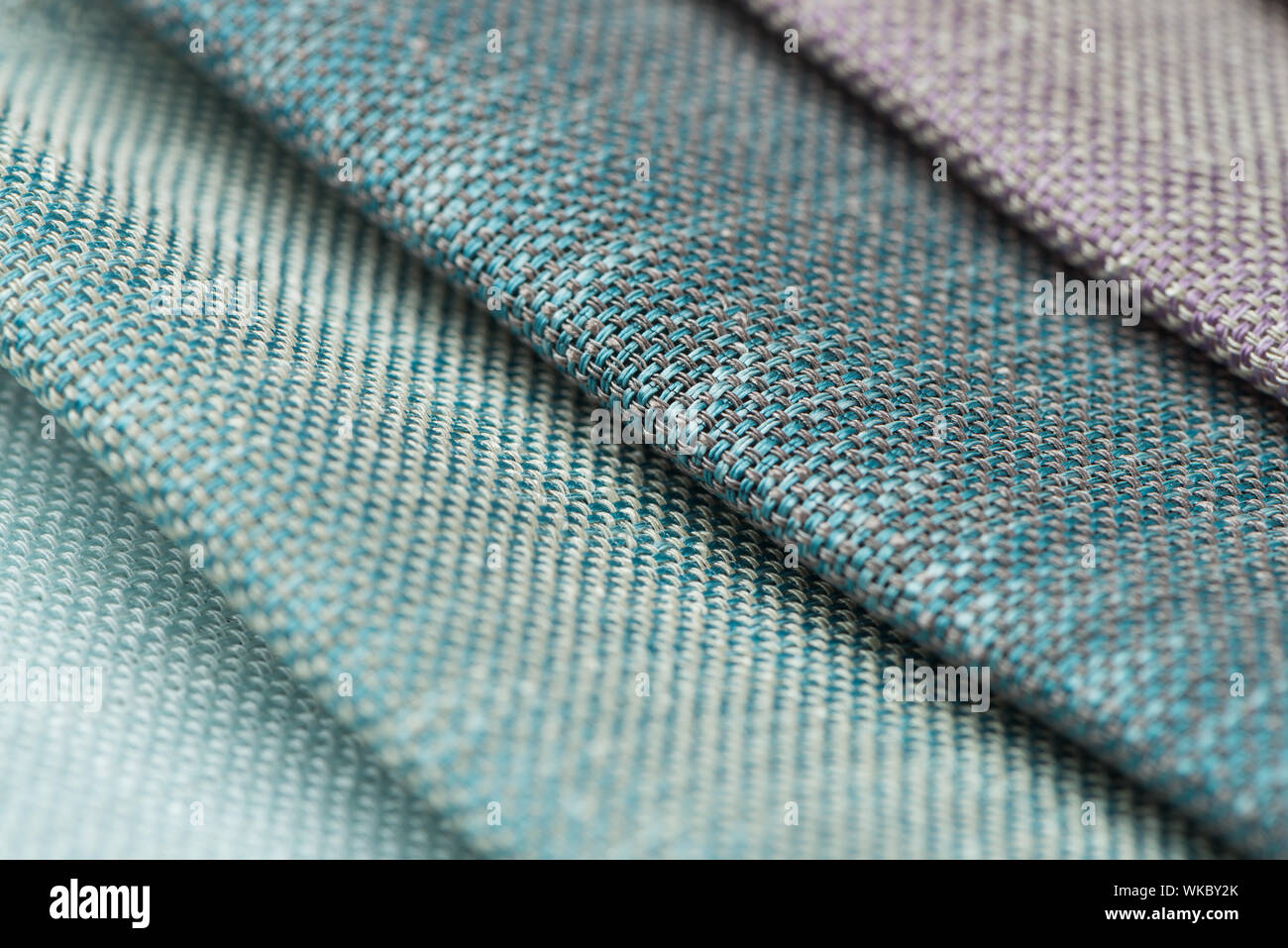 Closeup detail of multi color fabric texture samples Stock Photo - Alamy