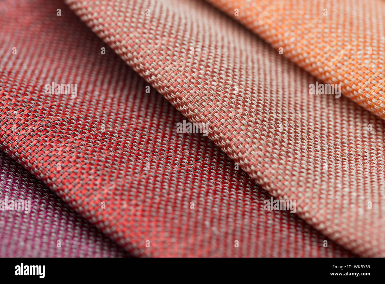 Closeup detail of multi color fabric texture samples Stock Photo - Alamy