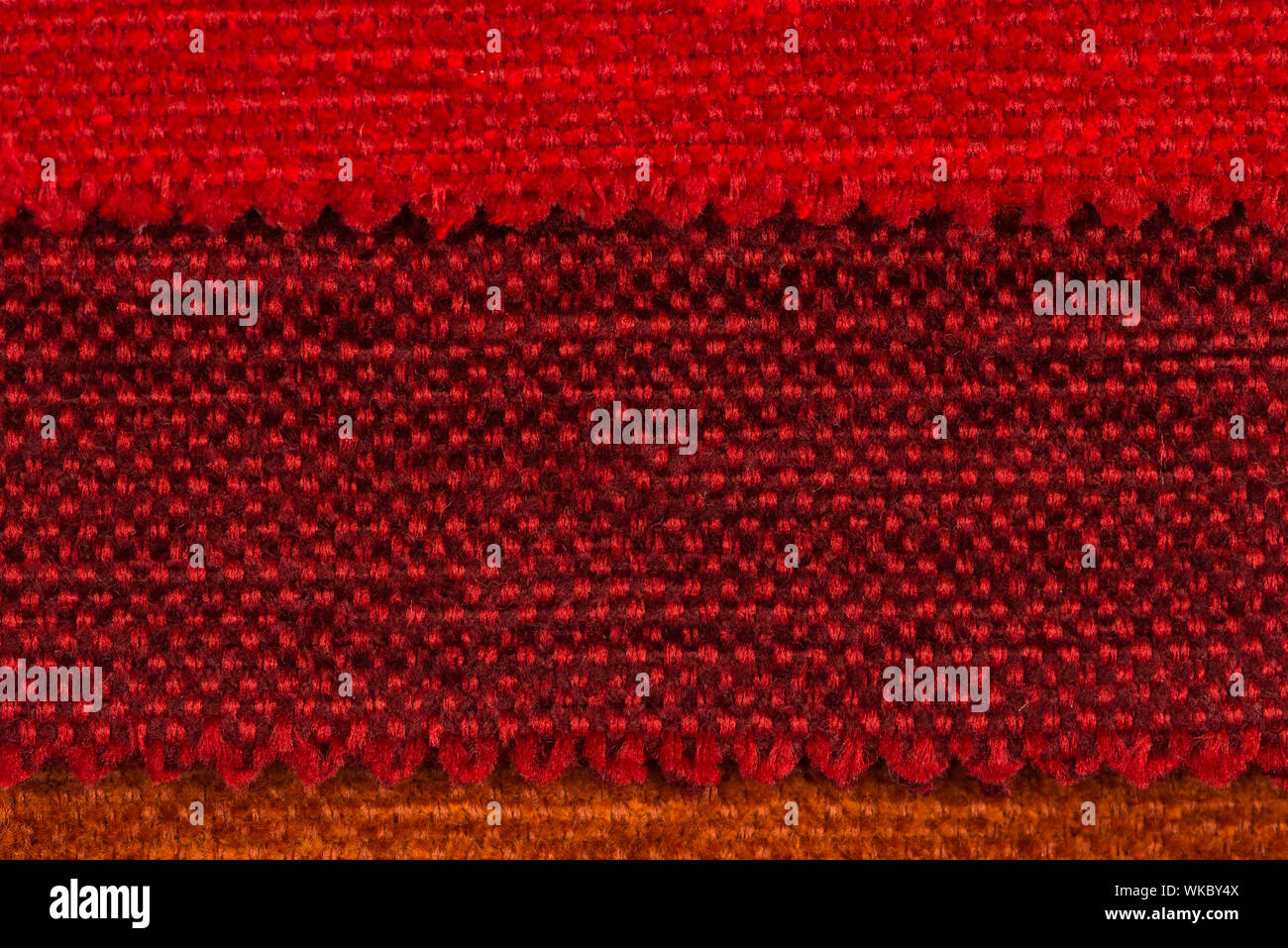 Closeup detail of red fabric texture background Stock Photo - Alamy
