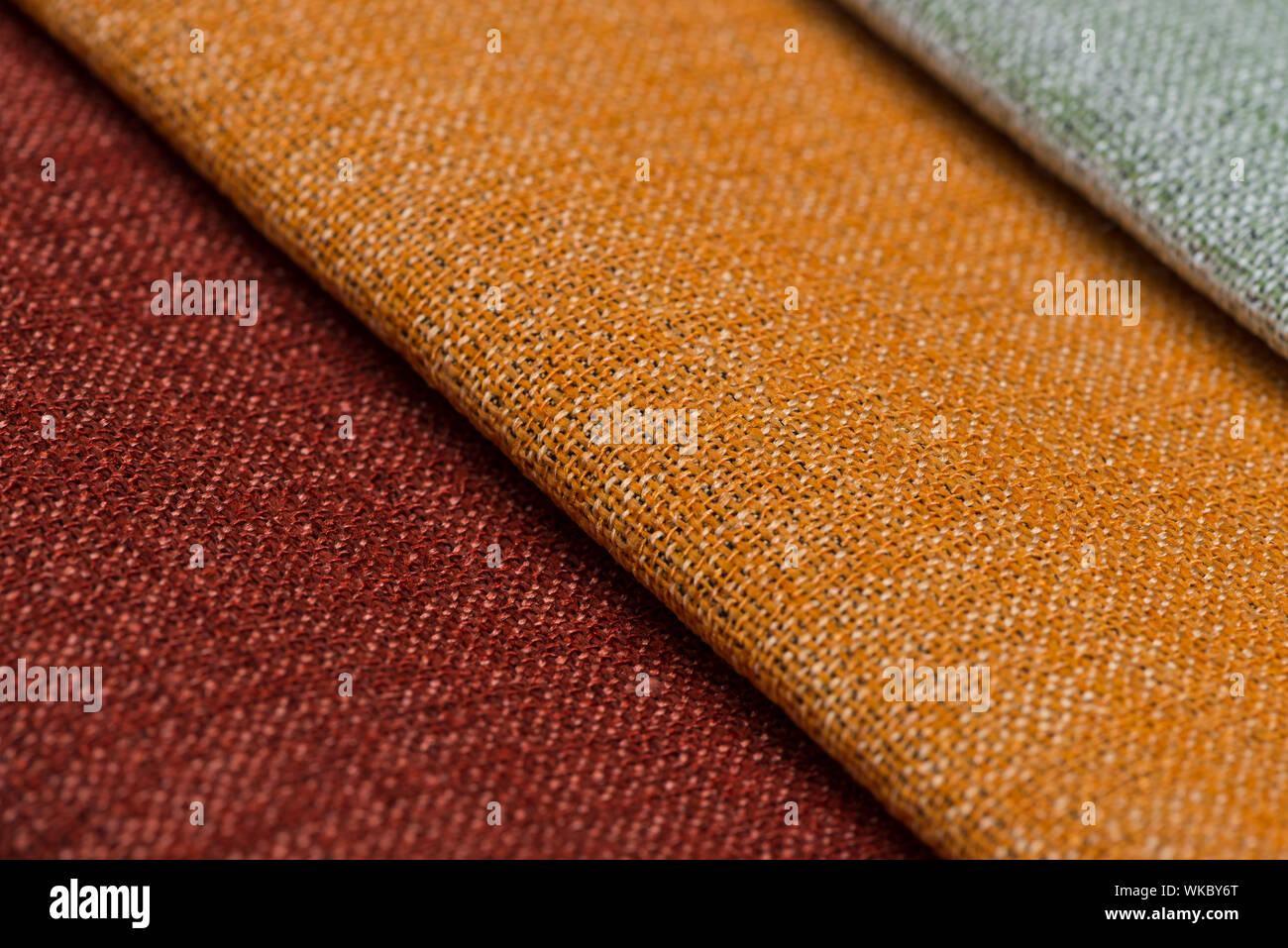 Closeup detail of multi color fabric texture samples Stock Photo - Alamy