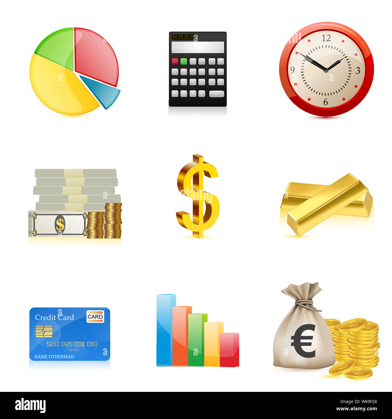 illustration of business icons Stock Photo - Alamy