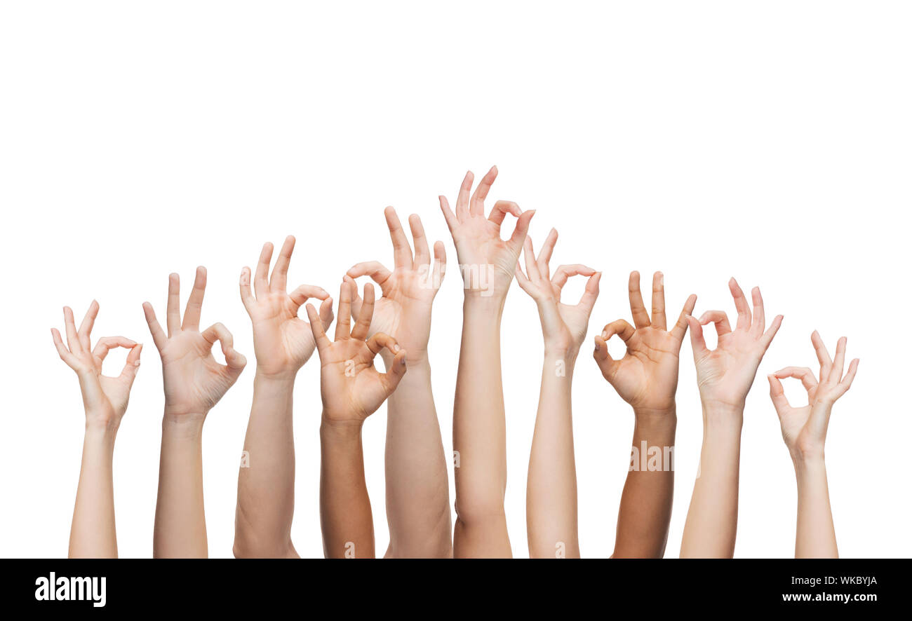 human hands showing ok sign Stock Photo - Alamy