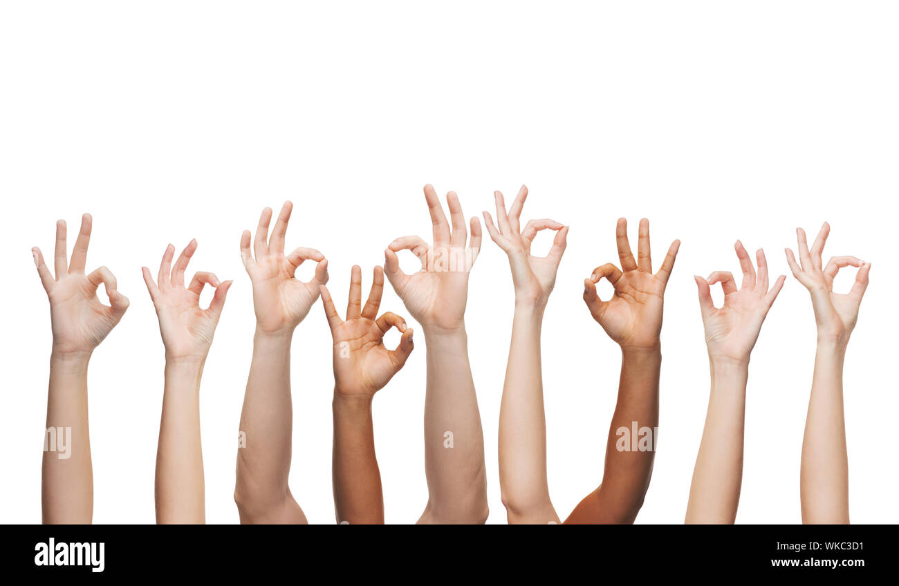 human hands showing ok sign Stock Photo - Alamy