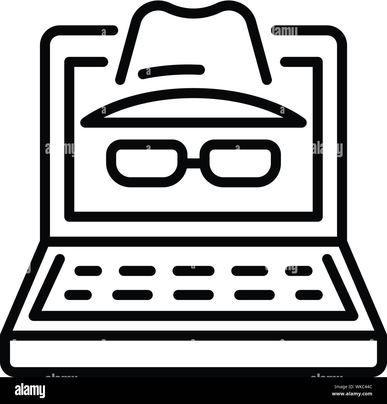 Laptop hacker icon, outline style Stock Vector Image & Art - Alamy