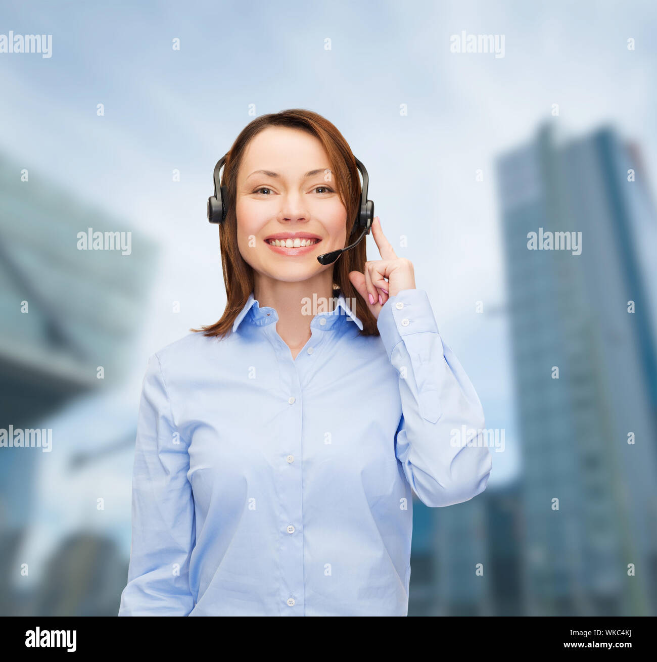 Happy support center operator hi-res stock photography and images - Alamy