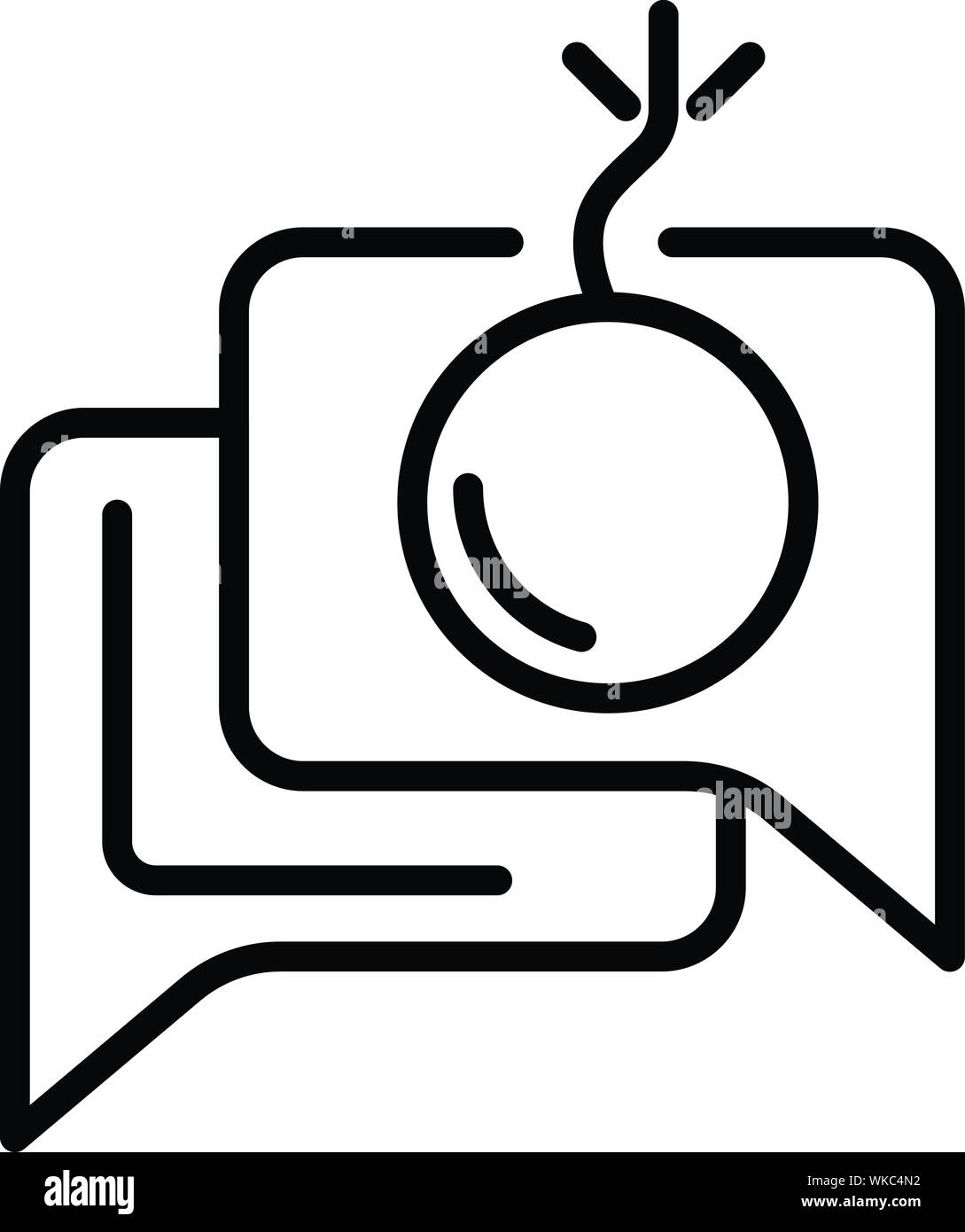 Chat hacker bomb icon, outline style Stock Vector Image & Art - Alamy