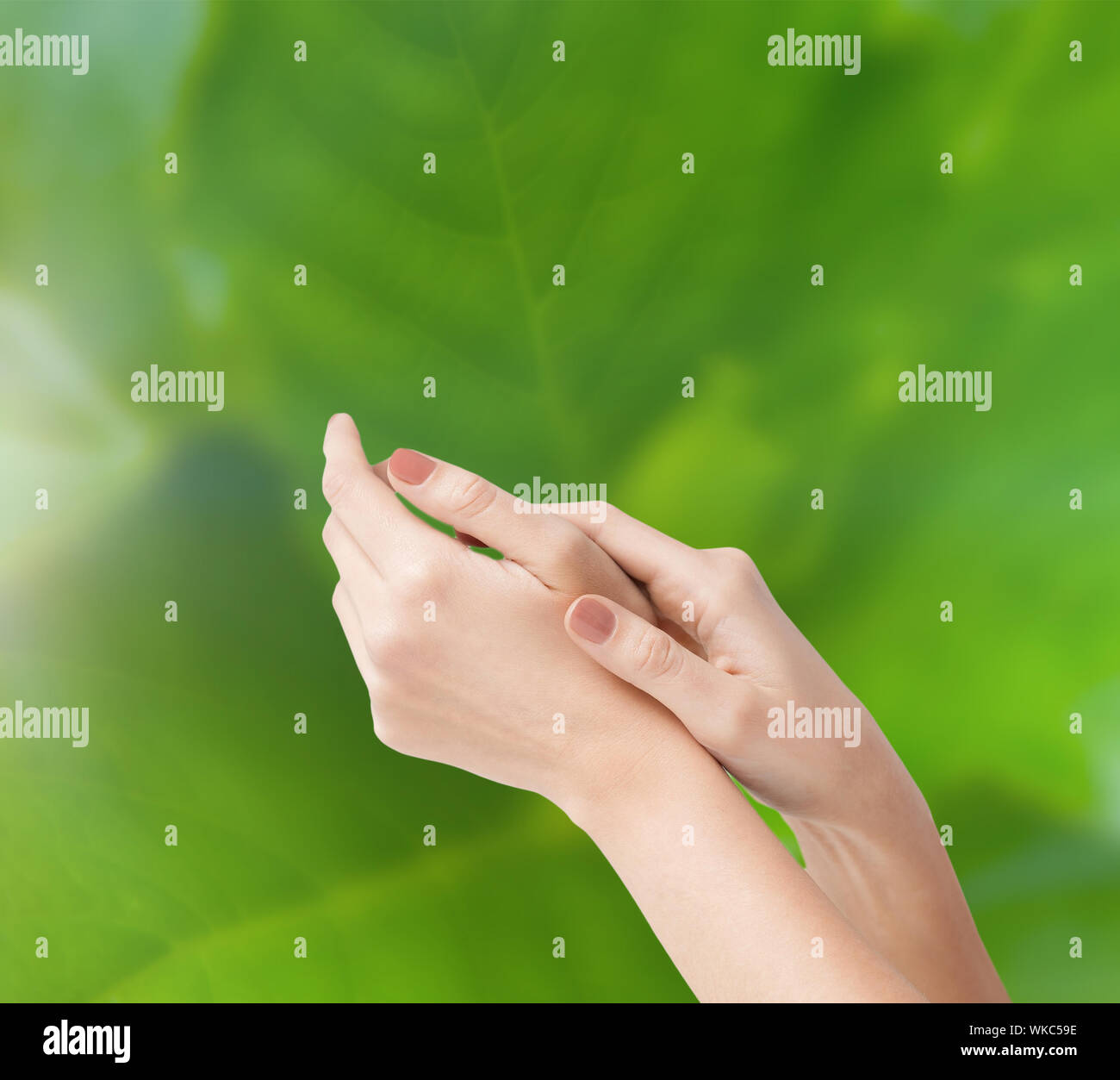 body parts, cosmetics and spa concept - close up of female soft skin ...
