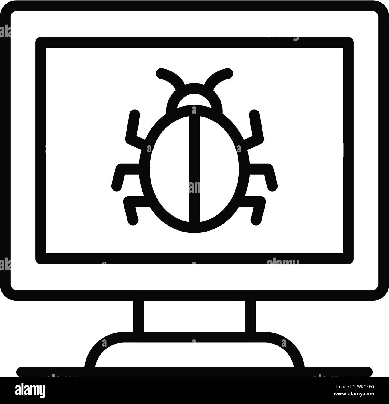 Computer bug icon, outline style Stock Vector Image & Art - Alamy