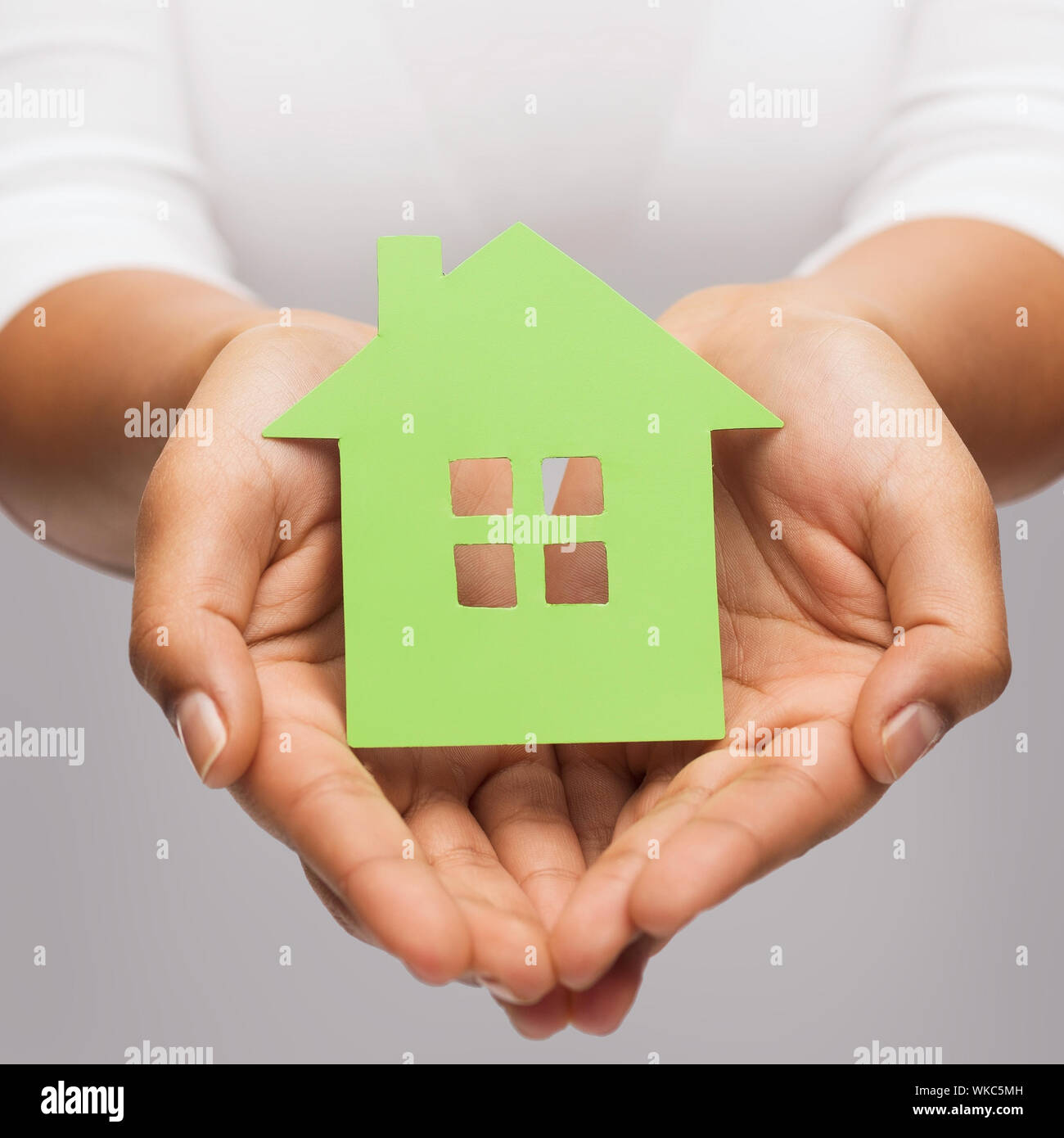 woman hands holding green house Stock Photo - Alamy