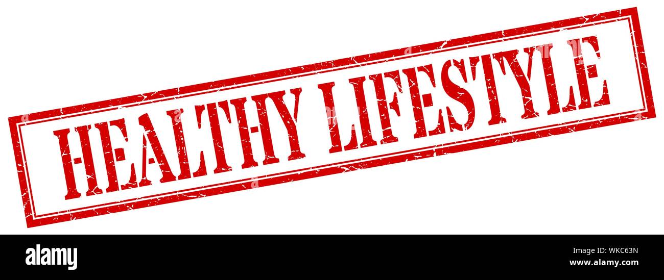 healthy lifestyle stamp. healthy lifestyle square grunge sign. healthy ...