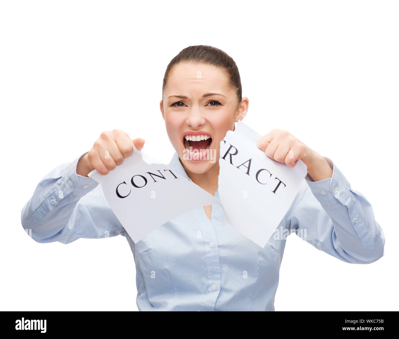 Woman tearing contract hi-res stock photography and images - Alamy