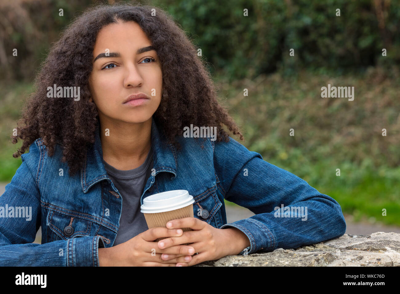Beautiful sad depressed or thoughtful mixed race biracial African ... Beautiful sad depressed or thoughtful mixed race biracial African ...