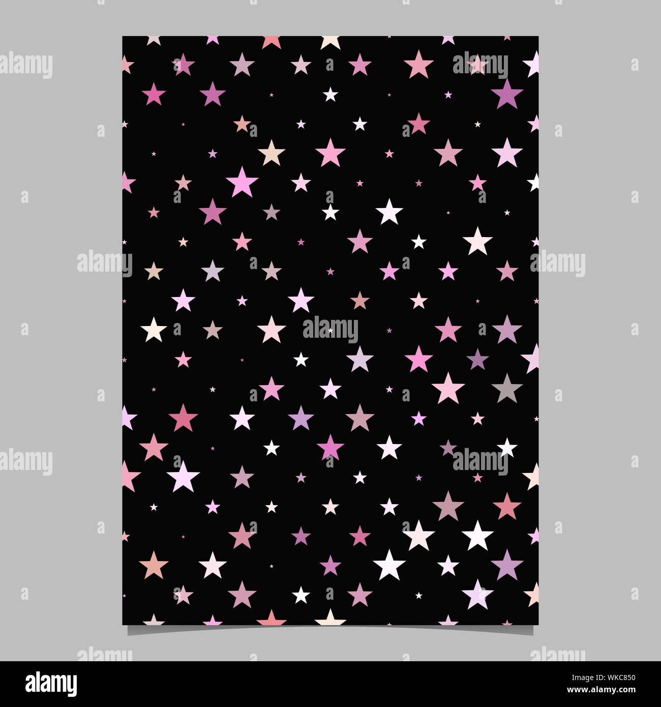 Pentagram star pattern brochure template - vector document background ...
