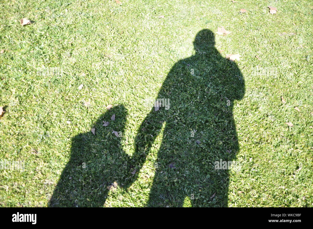Shadow Casted By Man Holding Hands With Child Stock Photo - Alamy