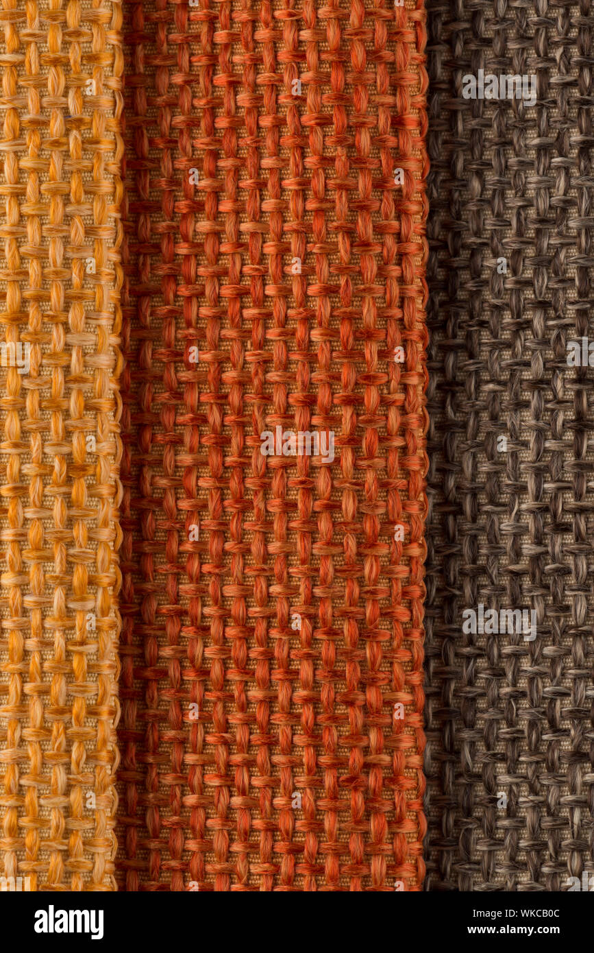 Closeup detail of multi color fabric texture samples Stock Photo - Alamy