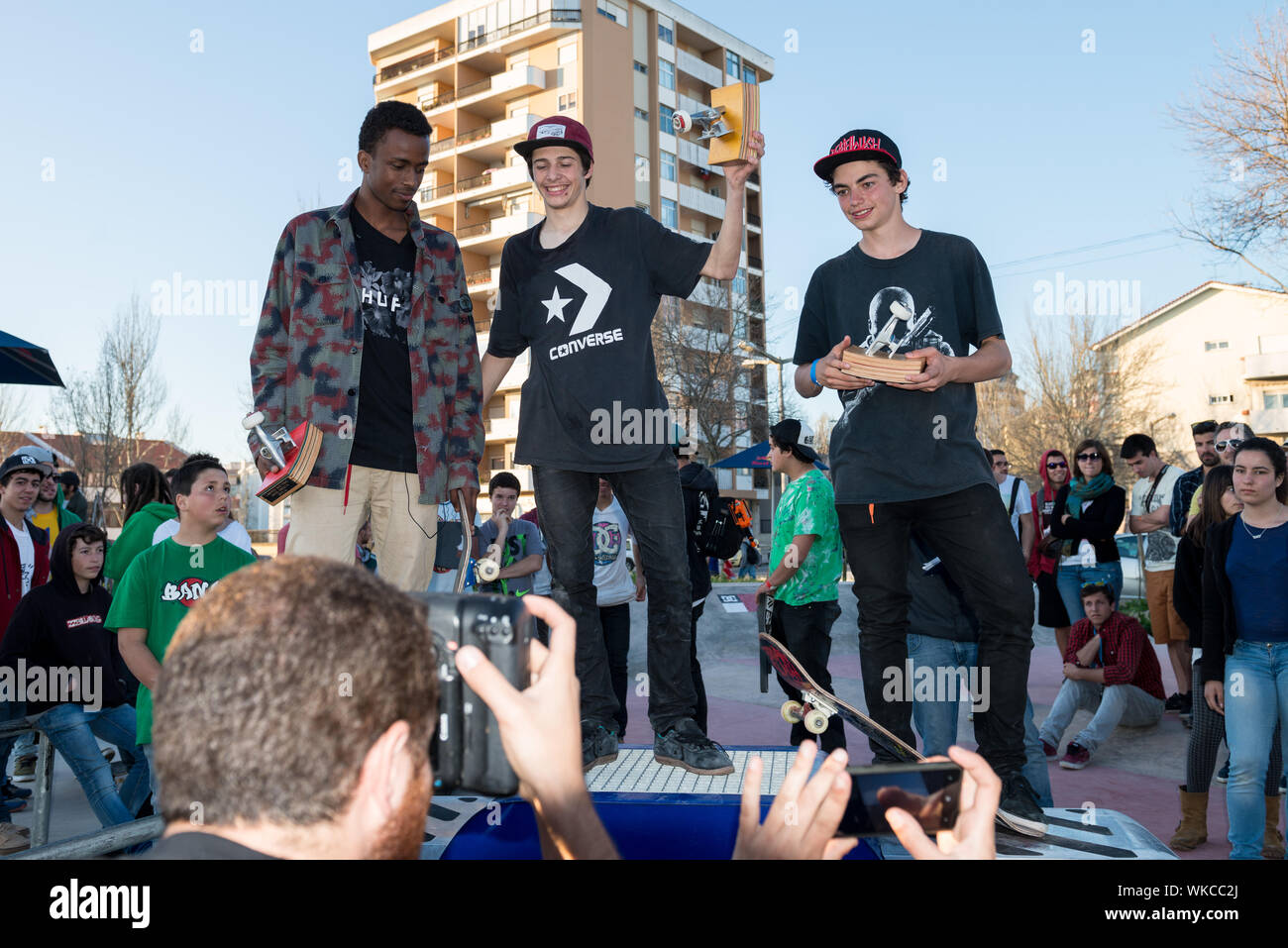 CASCAIS, PORTUGAL - APRIL 6 2014: From left Anibal Martins, Bruno Senra ...