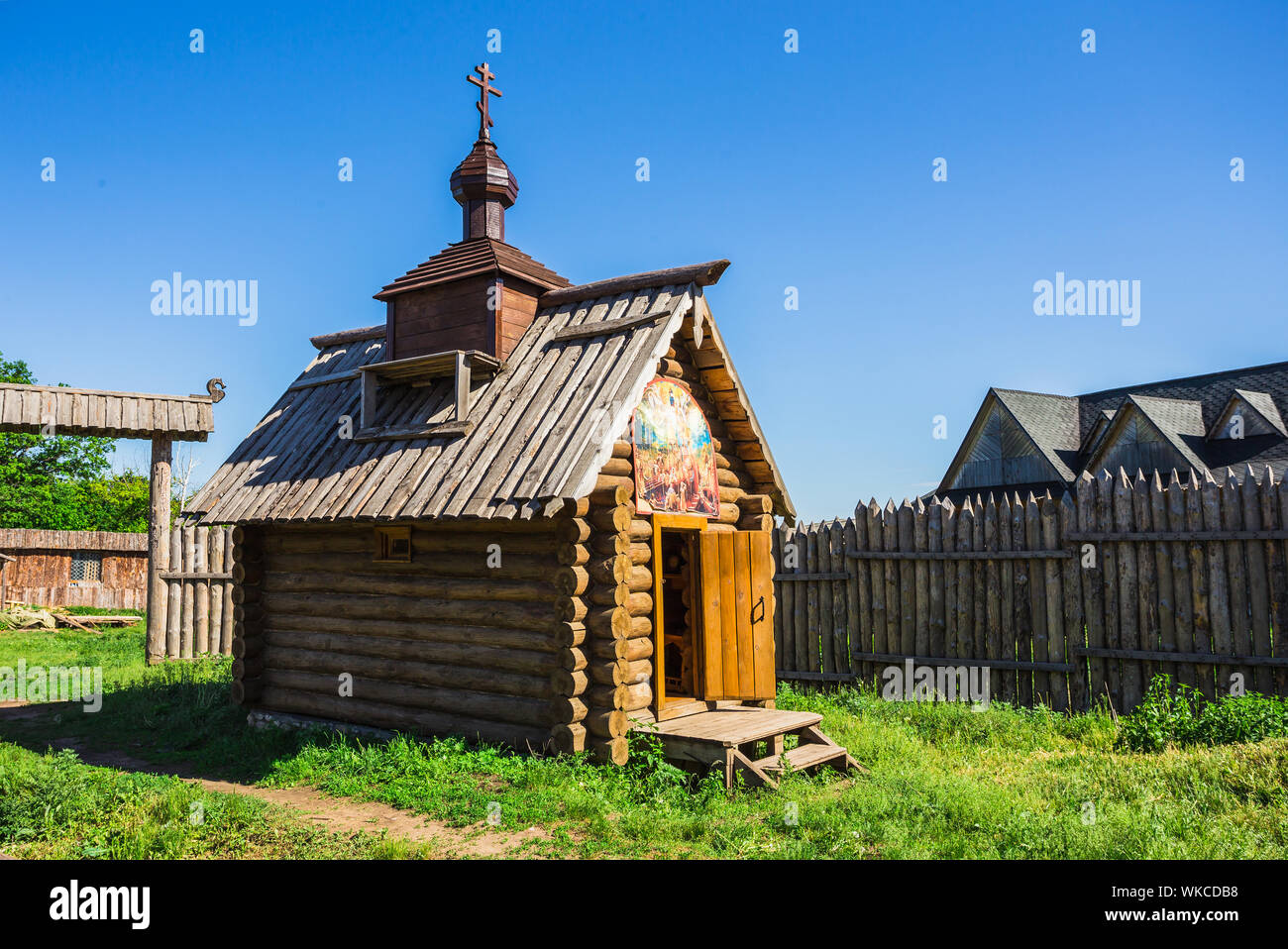 The wooden house in a countryside in Russia Stock Photo - Alamy