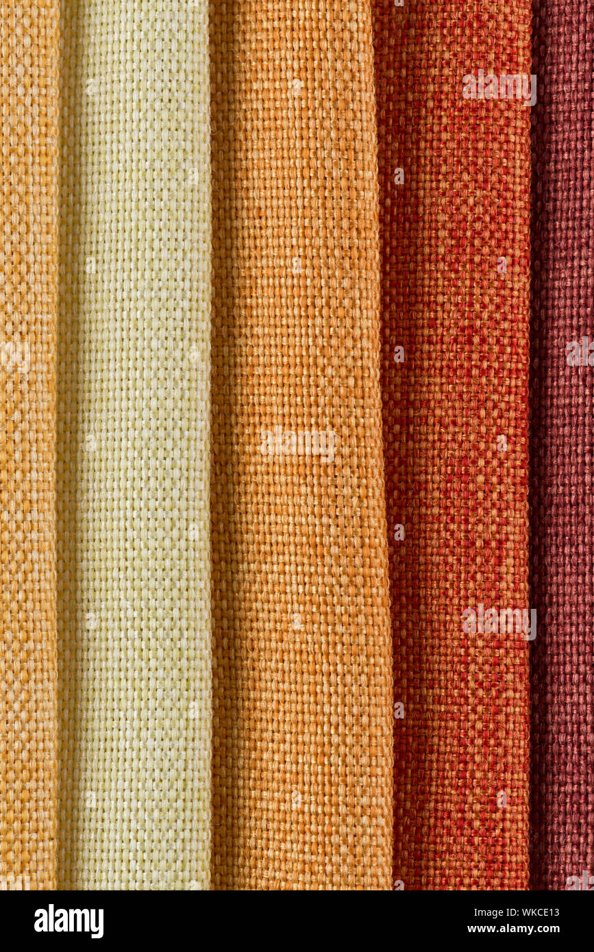 Closeup detail of multi color fabric texture samples Stock Photo - Alamy