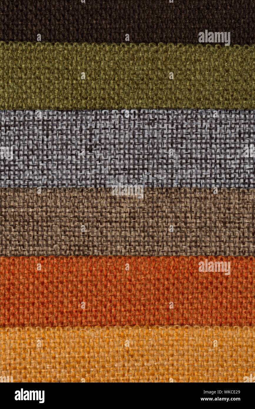 Closeup detail of multi color fabric texture samples Stock Photo - Alamy