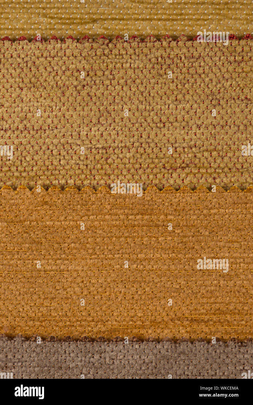 Closeup detail of multi color fabric texture samples Stock Photo - Alamy