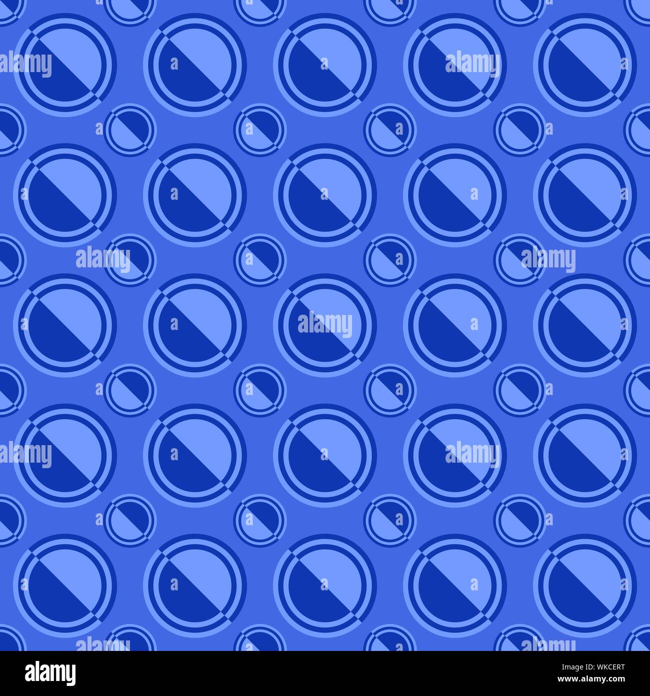 Blue simple seamless pattern - vector circle background illustration ...