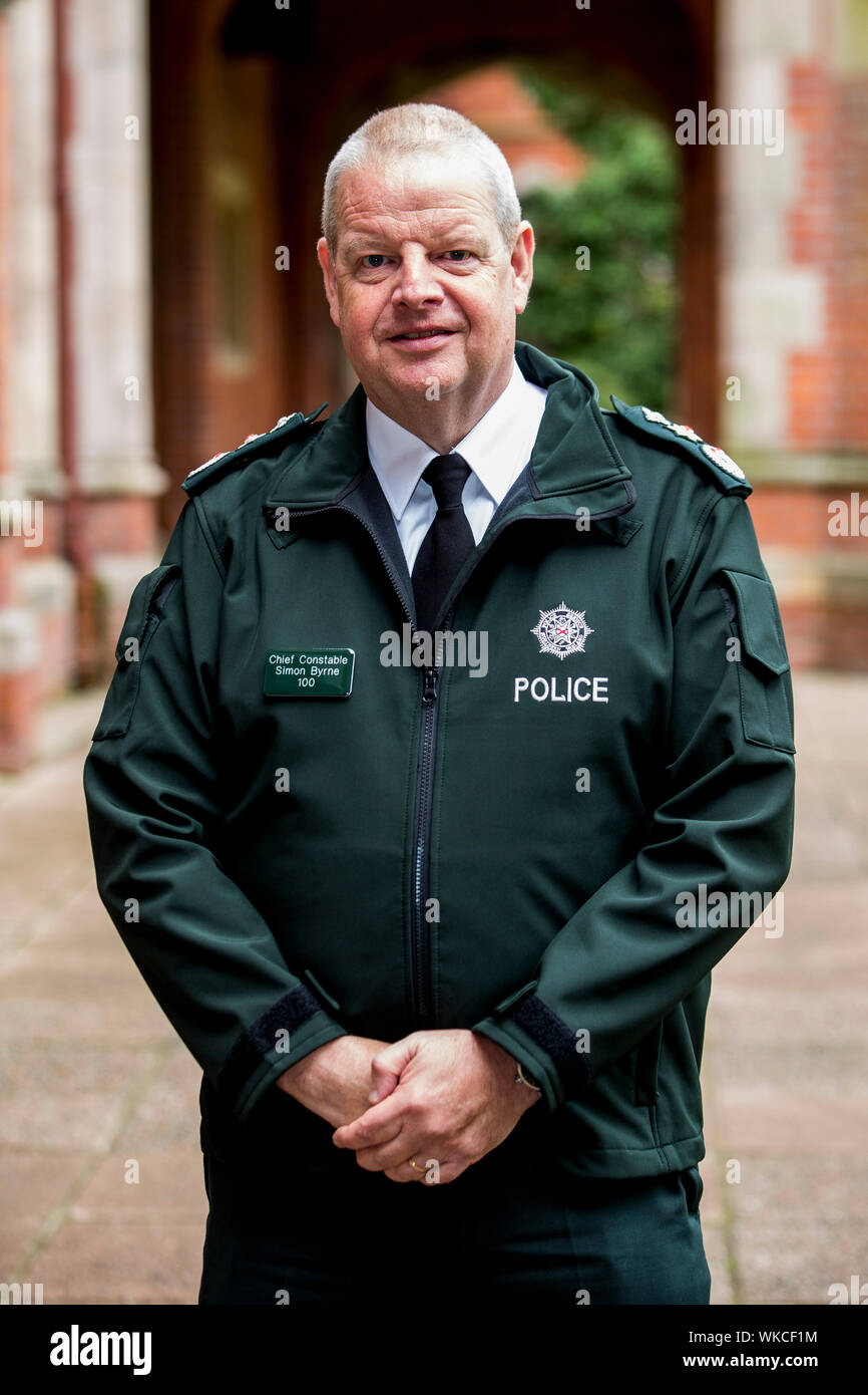 PSNI chief constable Simon Byrne at Queen's University Belfast Stock ...