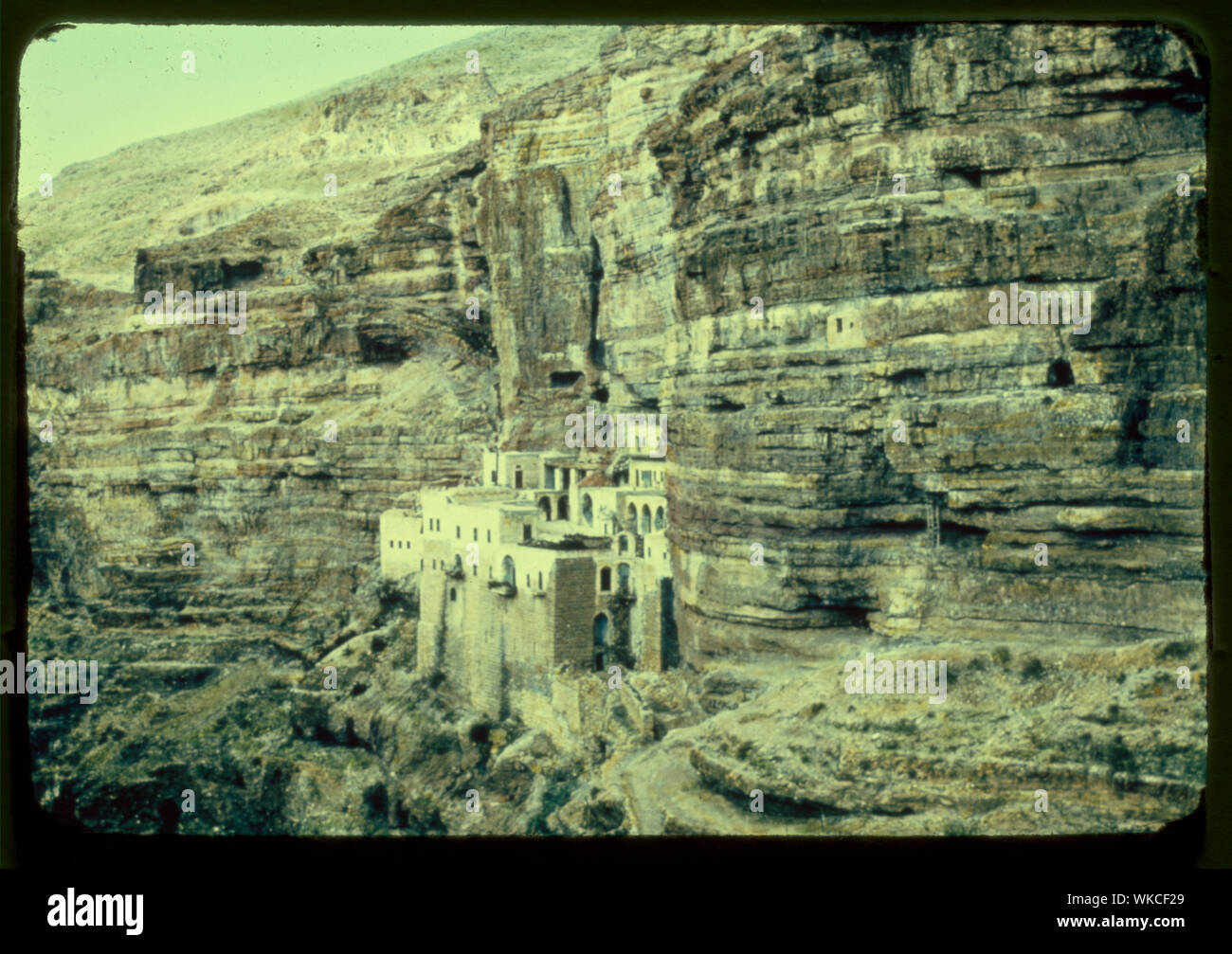 Jericho and Dead Sea area and River Jordan. St. George's Convent in ...