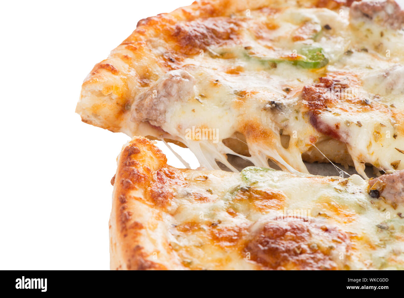 Italian pizza isolated over white background Stock Photo - Alamy