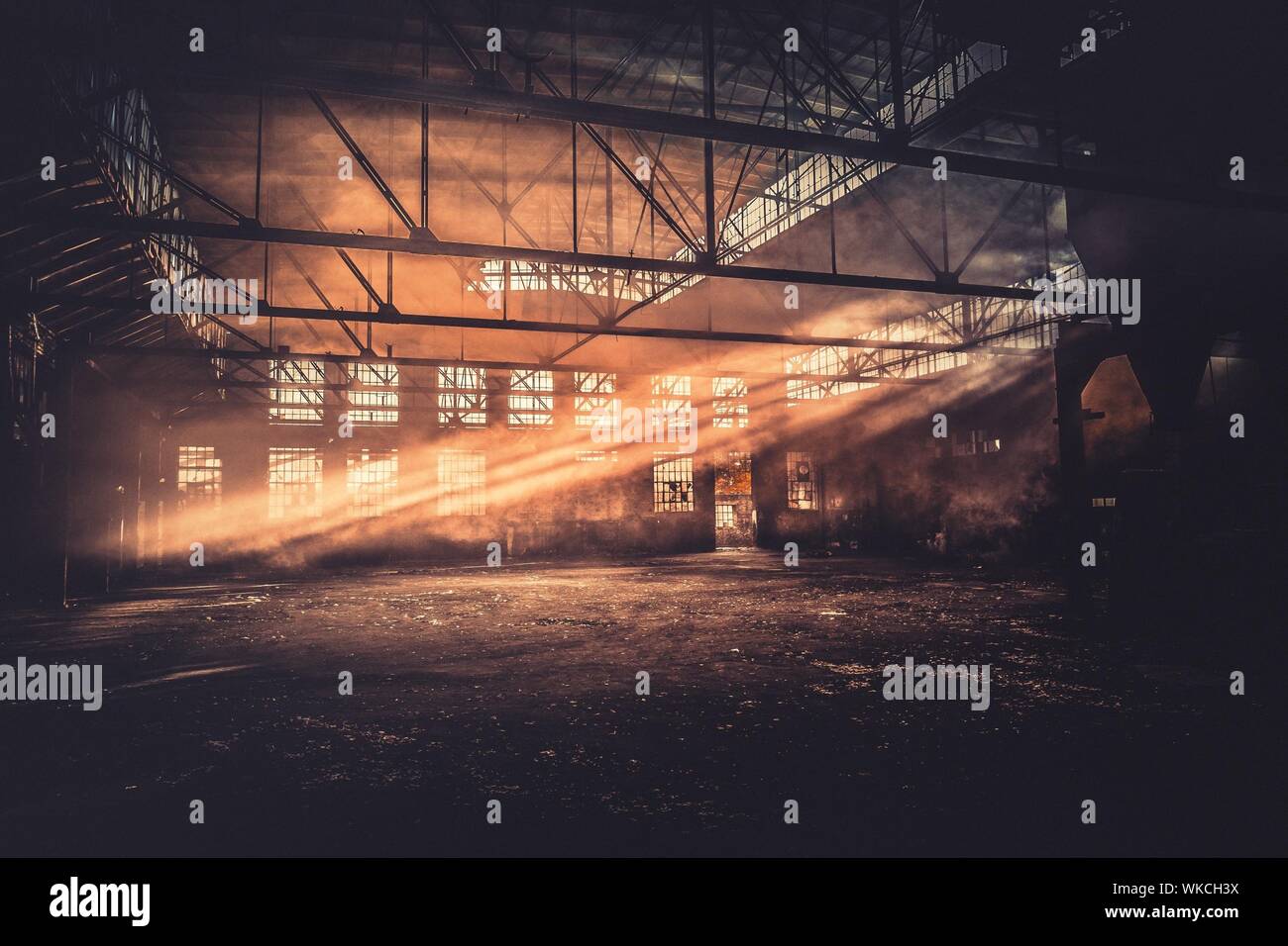 Interior Of Abandoned Factory Stock Photo - Alamy