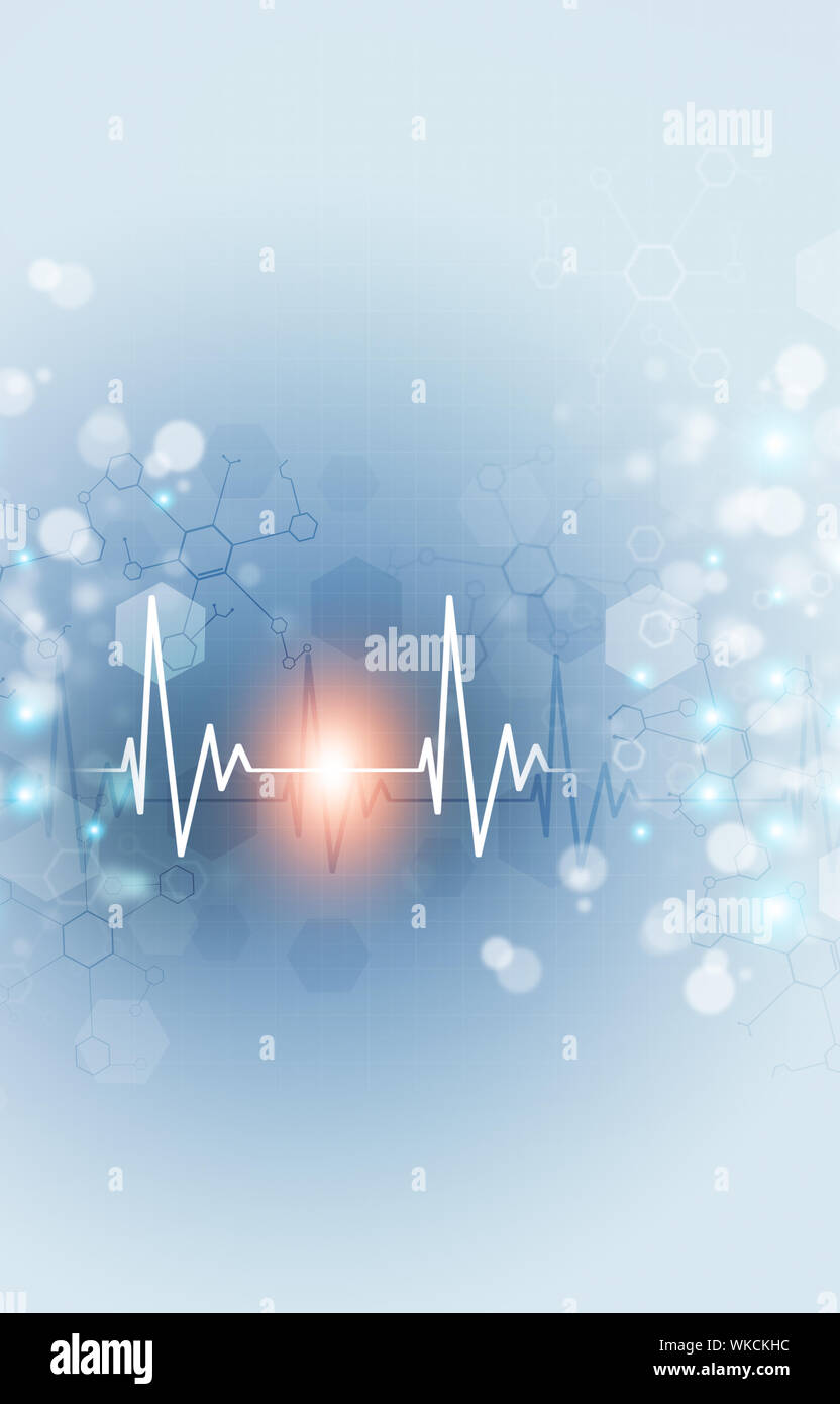 abstract healthcare and science medical illustration of heart pulse ...